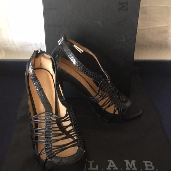 L.A.M.B. | Shoes | New Lamb Raivyn Black Strappy Heel Sandals | Poshmark